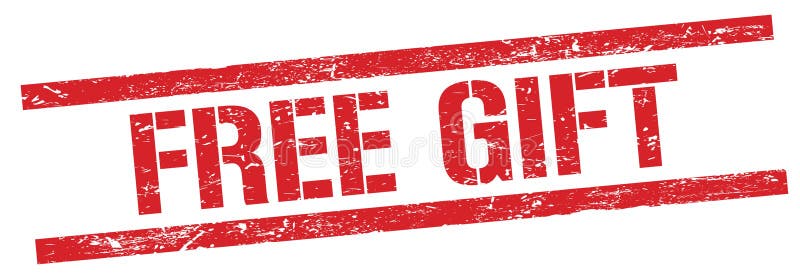 FREE GIFT Text on Red Grungy Rectangle Stamp Stock Illustration ...