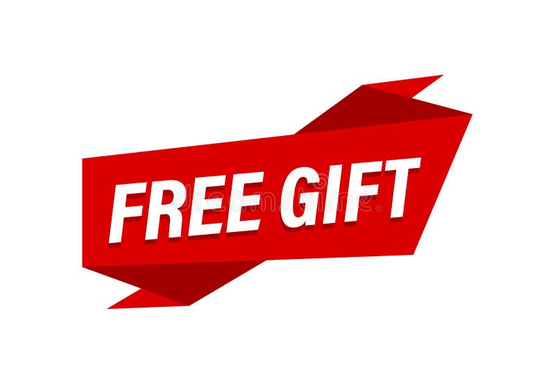 Free Gift Written, Red Flat Banner Free Gift Stock Vector ...