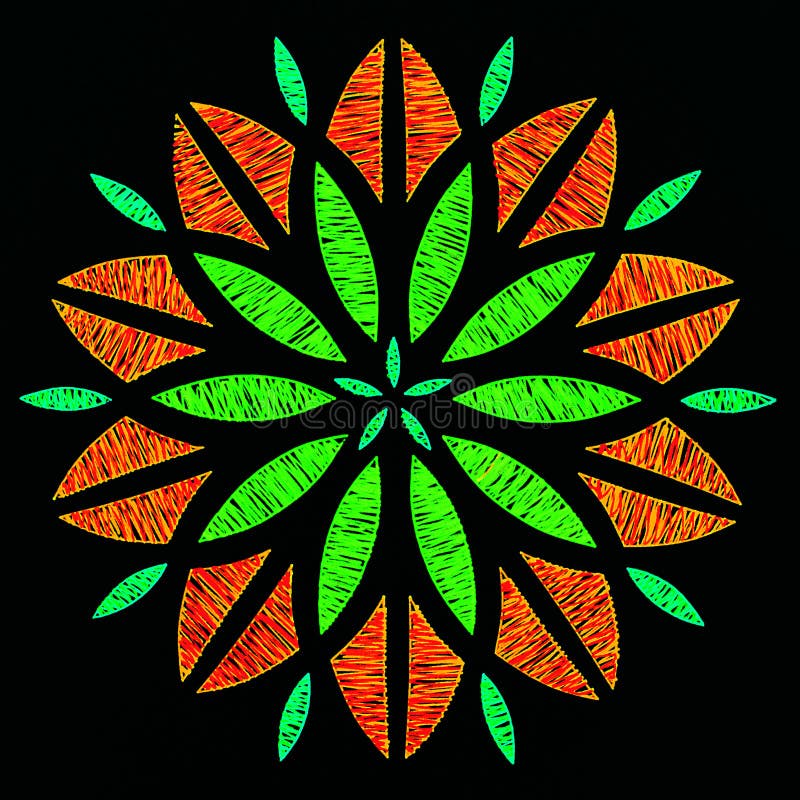 Hand Drawing of Mandala Pattern. Stock Illustration - Illustration of ...