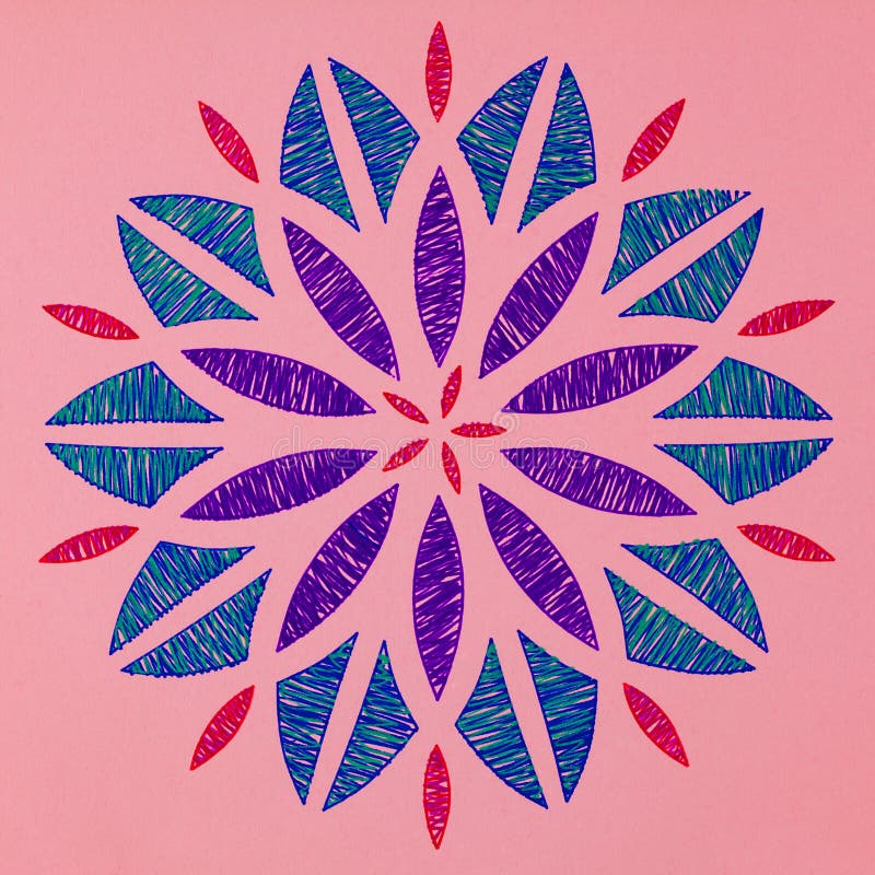 Hand Drawing of Mandala Pattern. Stock Illustration - Illustration of ...