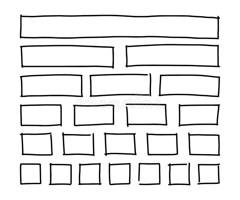 Free Hand Drawn Rectangles and Squares in Different Sizes. Scribble ...
