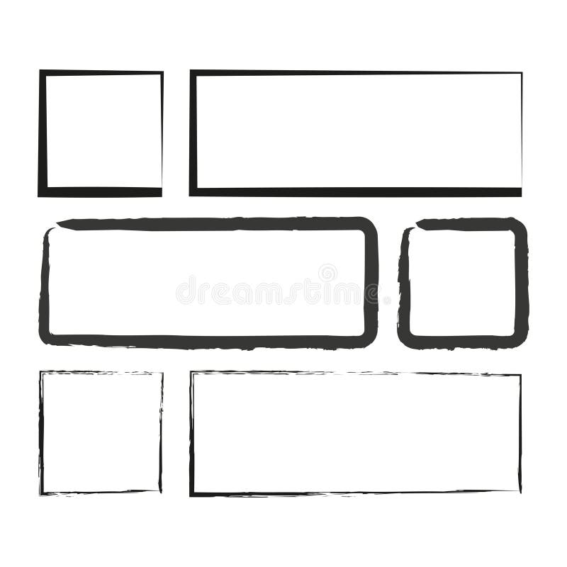 Free Hand Drawn Rectangles and Squares .Vector Illustration. EPS 10 ...