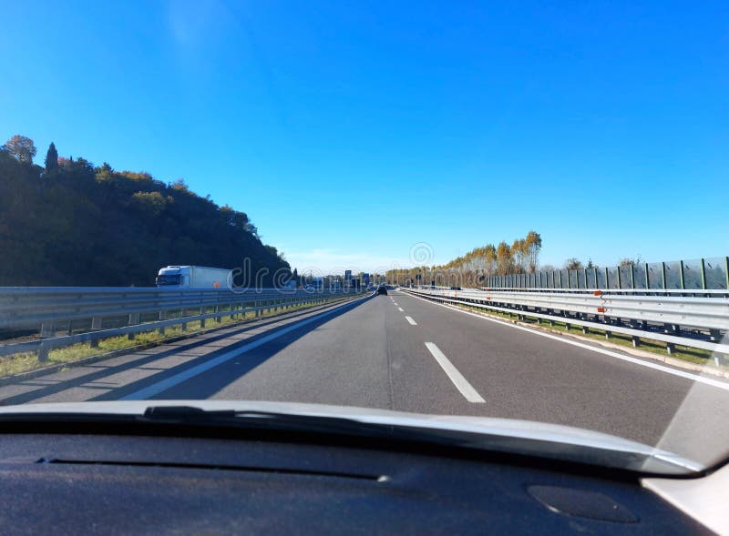 Free Highway with Car Dashboard in the Foreground during a Road Trip ...