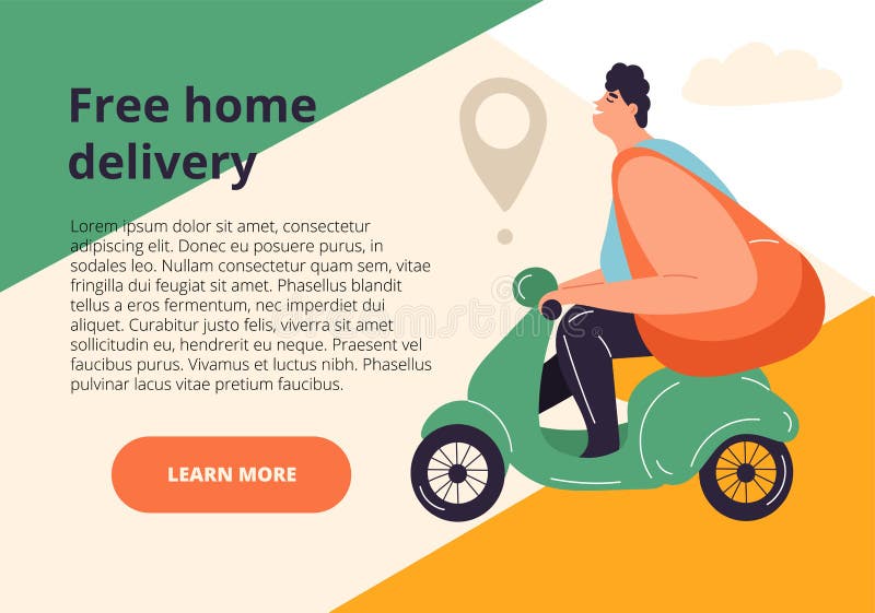 Free Home Delivery Web Page Template Stock Vector - Illustration of ...