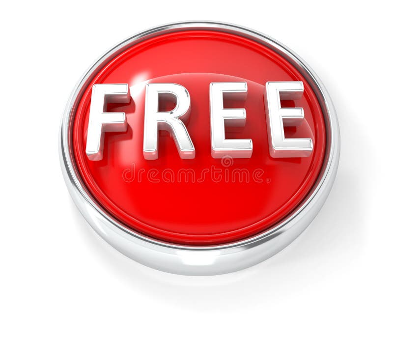 Free Icon on Glossy Red Round Button Stock Illustration - Illustration ...