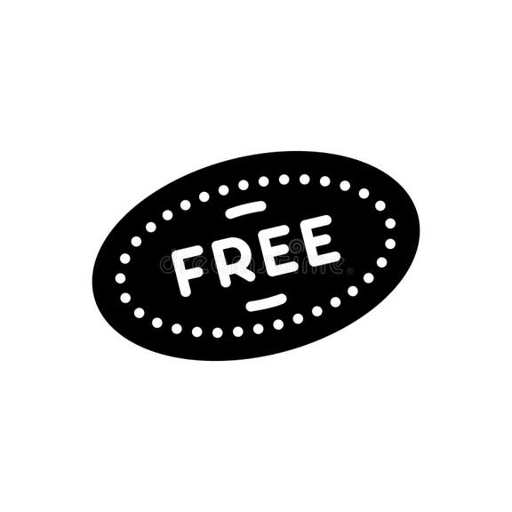 Black Solid Icon for Free, Liberated and Label Stock Vector ...