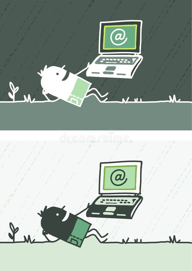 Free Internet Colored Cartoon Stock Vector - Illustration of technology ...