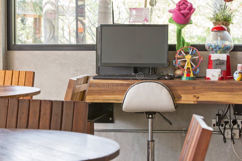 Free Internet and Computer in Coffee Shop Stock Image - Image of ...