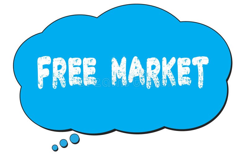 FREE MARKET Text Written on Black Vintage Round Stamp Stock ...