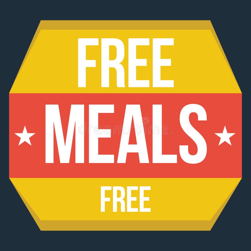 Free Meals Label. Vector Illustration Decorative Design Stock Vector ...