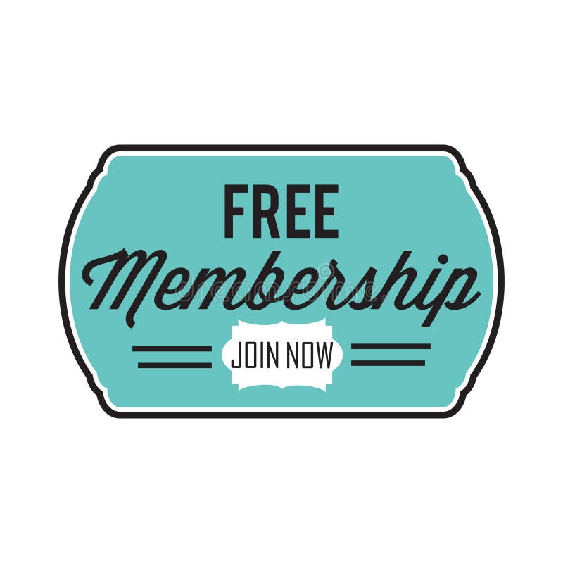 Free Membership Button. Vector Illustration Decorative Design Stock ...
