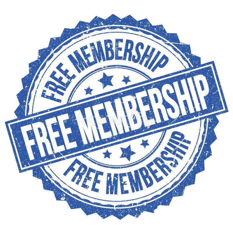 FREE MEMBERSHIP Text on Blue Round Stamp Sign Stock Illustration ...