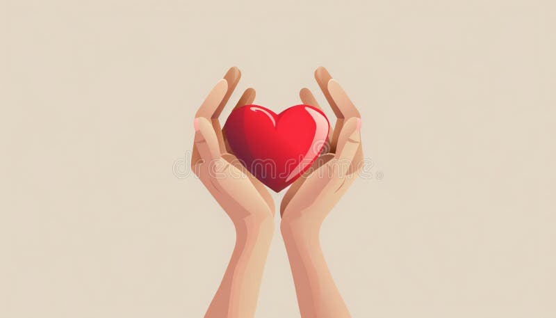 Free Mockup of a Heart in Human Hands, a Symbol of Hope Stock ...