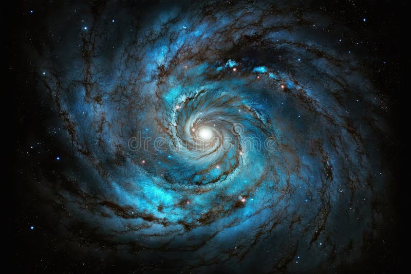 The Free and Open Blue Galaxy at Night Stock Illustration ...