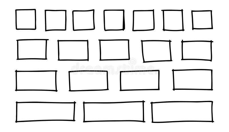 Free Outline Hand Drawn Vector Squares, Rectangles Different Sizes ...