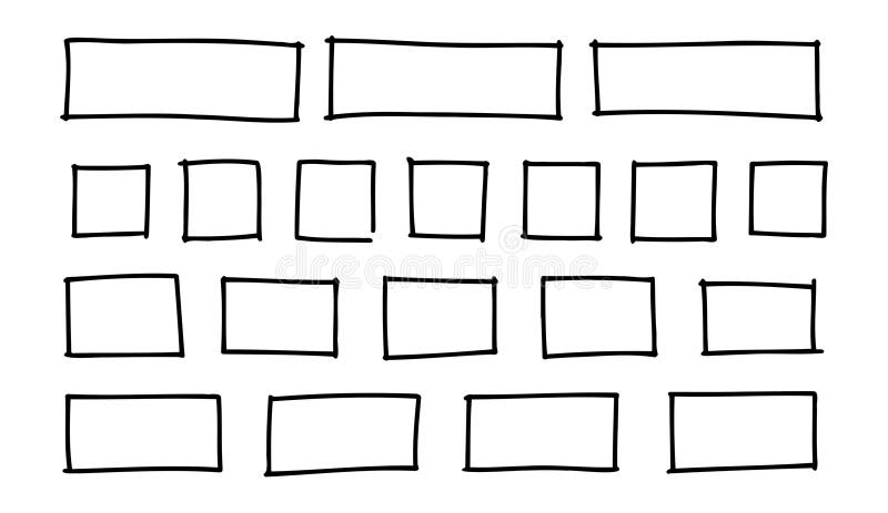 Free Outline Hand Drawn Vector Squares, Rectangles Different Sizes ...