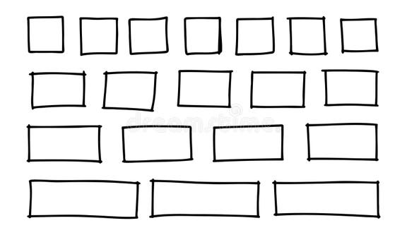 Free Outline Hand Drawn Vector Squares, Rectangles Different Sizes ...