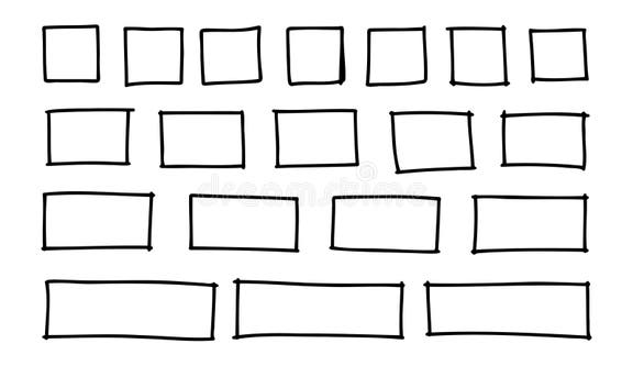 Free Outline Hand Drawn Vector Squares, Rectangles Different Sizes ...