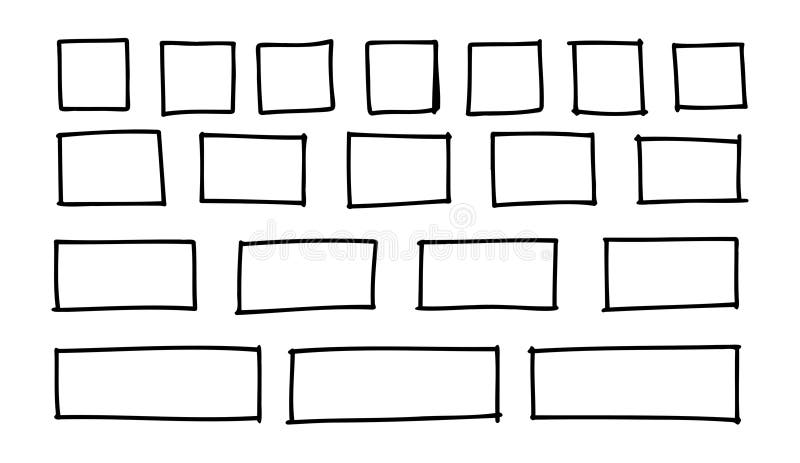Free Outline Hand Drawn Vector Squares, Rectangles Different Sizes ...