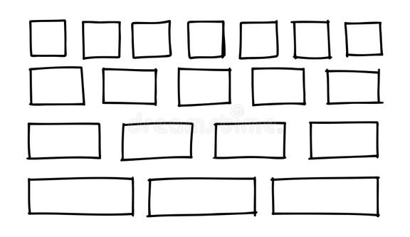 Free Outline Hand Drawn Vector Squares, Rectangles Different Sizes ...