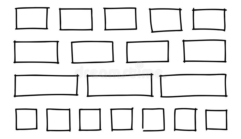 Free Outline Hand Drawn Vector Squares, Rectangles Different Sizes ...
