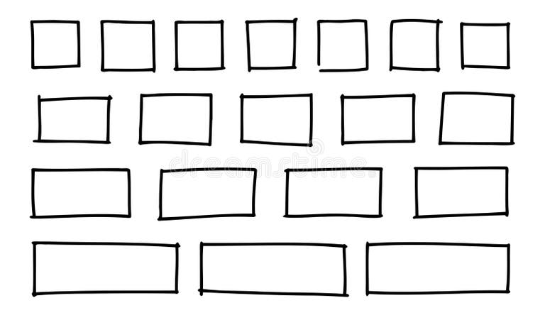 Free Outline Hand Drawn Vector Squares, Rectangles Different Sizes ...