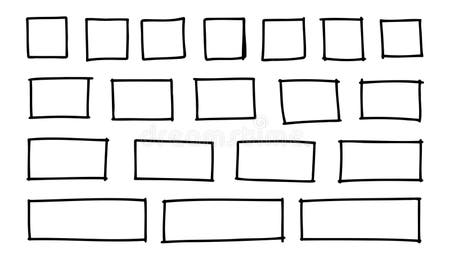 Free Outline Hand Drawn Vector Squares, Rectangles Different Sizes ...
