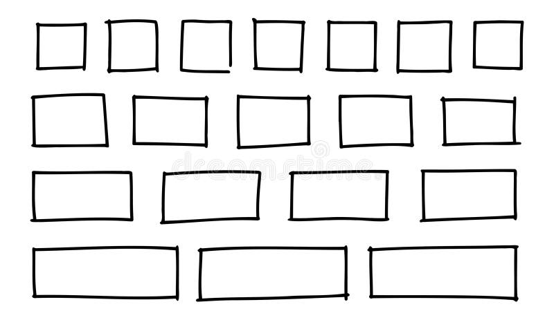 Free Outline Hand Drawn Vector Squares, Rectangles Different Sizes ...