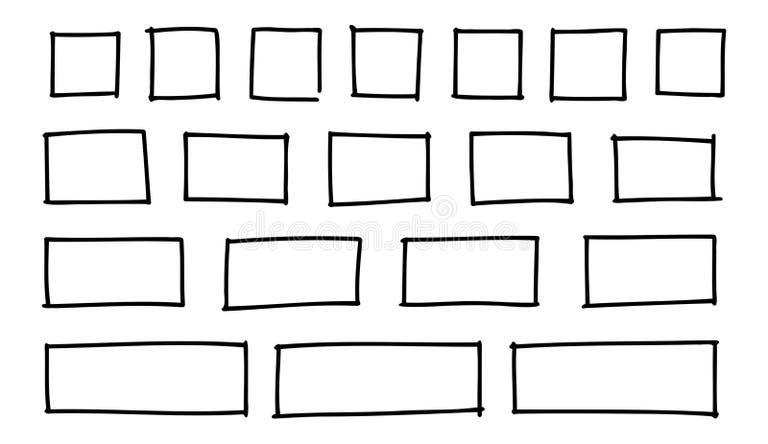 Free Outline Hand Drawn Vector Squares, Rectangles Different Sizes ...