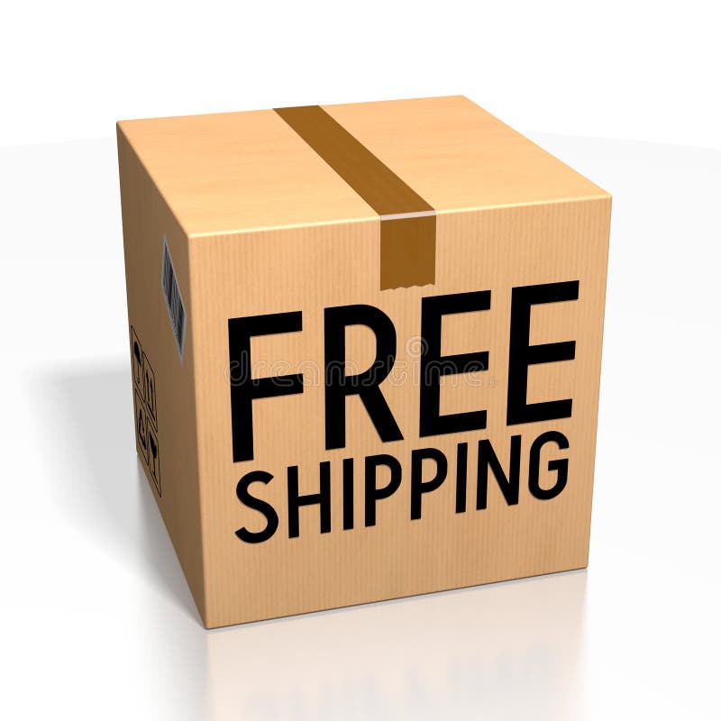 Free Package Shipping Concept - 3D Rendering Stock Illustration ...