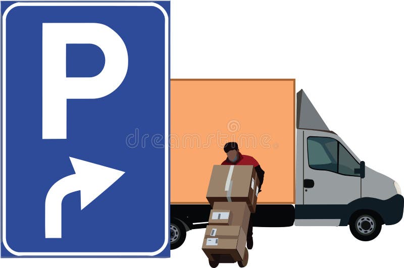 Free Parking Sign for Loading and Unloading Van- Stock Vector ...