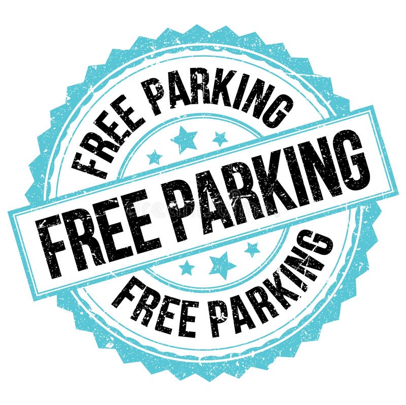 FREE PARKING Text on Blue-black Round Stamp Sign Stock Illustration ...