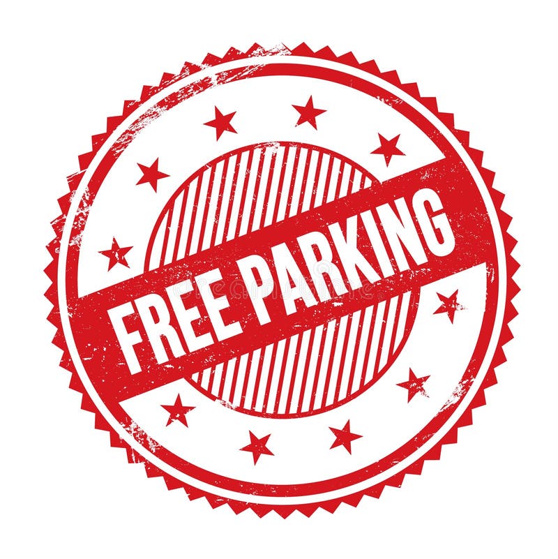 FREE PARKING Text Written on Red Grungy Round Stamp Stock Illustration ...