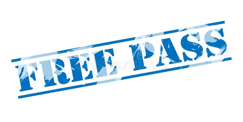 Free pass blue stamp stock illustration. Illustration of blue - 97561650