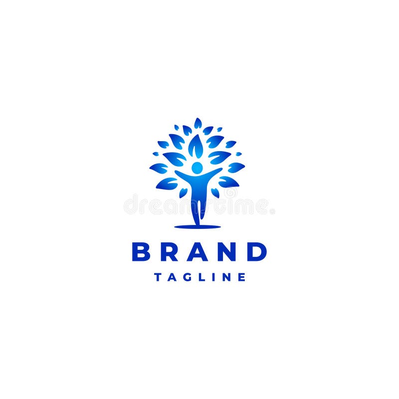 Cheerful Person Shaped Tree Symbol Design Stock Vector - Illustration ...