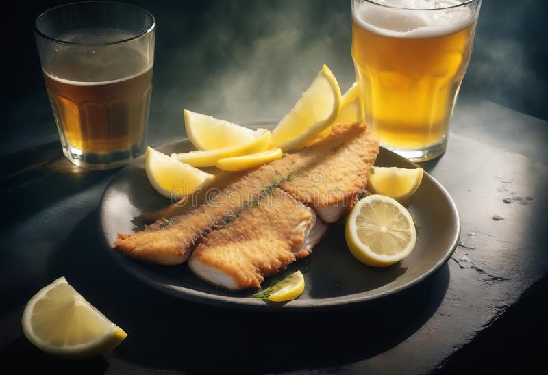 Free Photo Fried Fish with Beer Mug Stock Illustration - Illustration ...