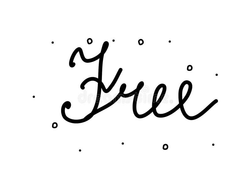 Free Handwritten Text Inscription. Modern Hand Drawing Calligraphy ...