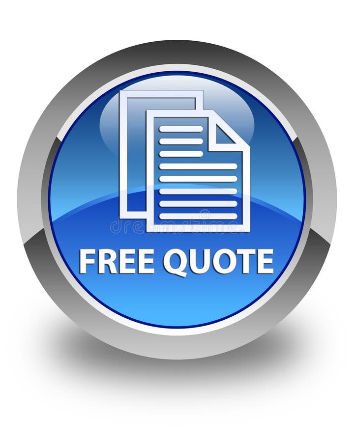 Free Quote Glossy Blue Round Button Stock Illustration - Illustration ...