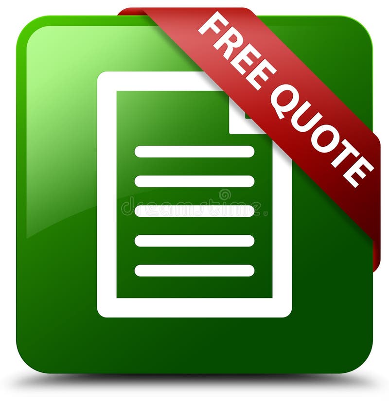 Free Quote Page Icon Green Square Button Stock Illustration ...