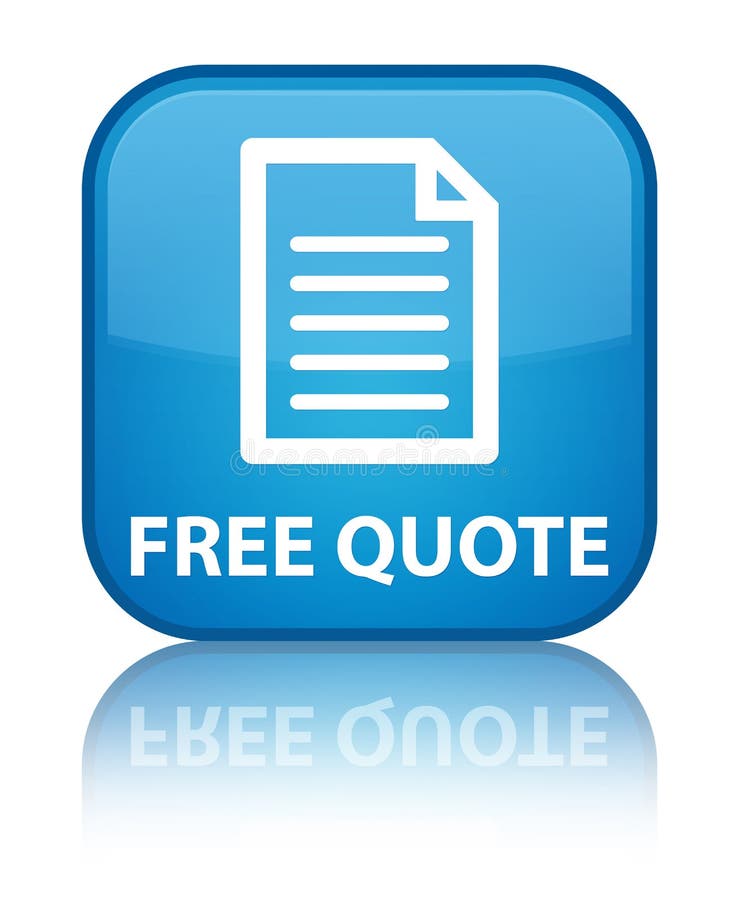 Free Quote (page Icon) Special Cyan Blue Square Button Stock ...