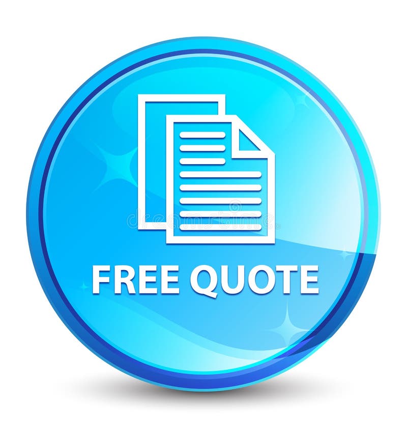 Free Quote Splash Natural Blue Round Button Stock Vector - Illustration ...