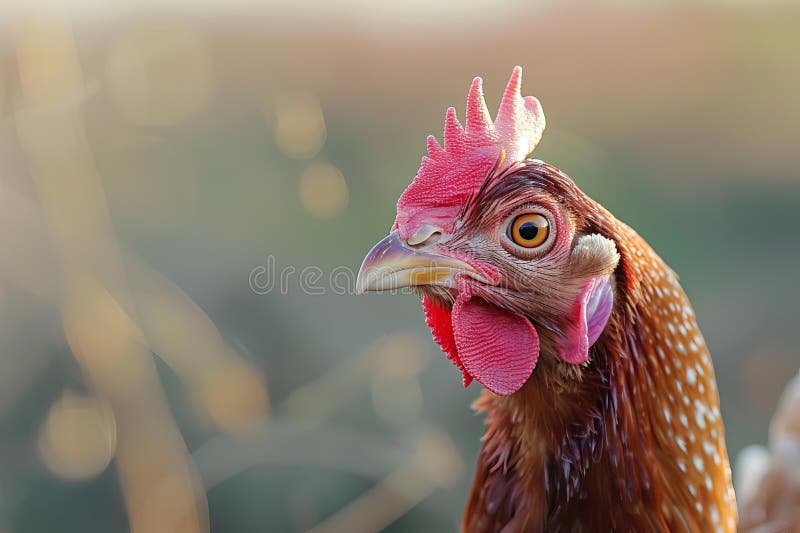 Brown Hen is Standing Outdoors on a Farm Stock Photo - Image of chicken ...