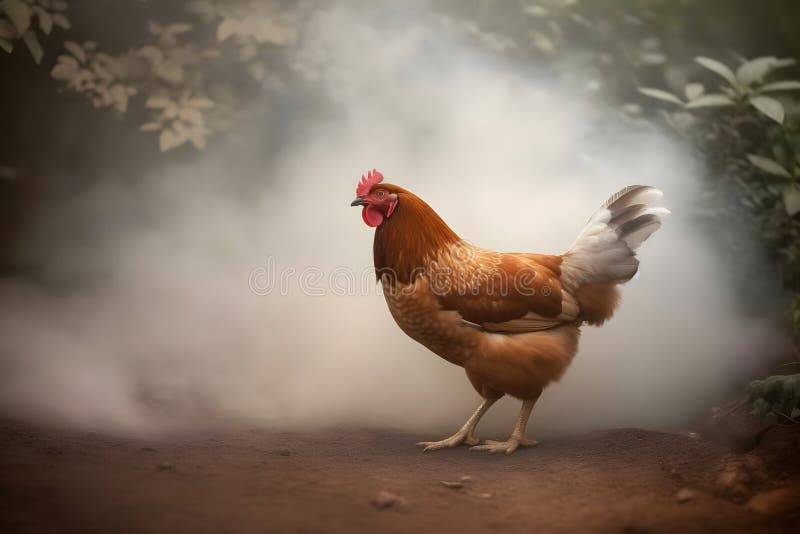 Free Range Chicken on a Traditional Poultry Farm. Neural Network AI ...