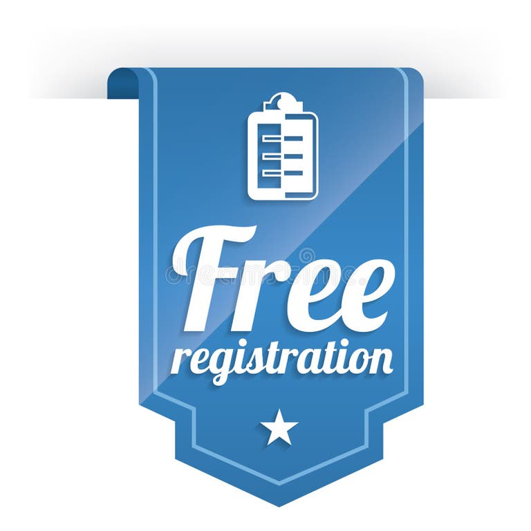 Free Registration Label Design. Vector Illustration Decorative Design ...