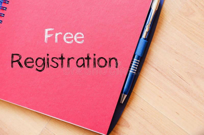 Register Here Write on Notebook Stock Image - Image of pencil ...