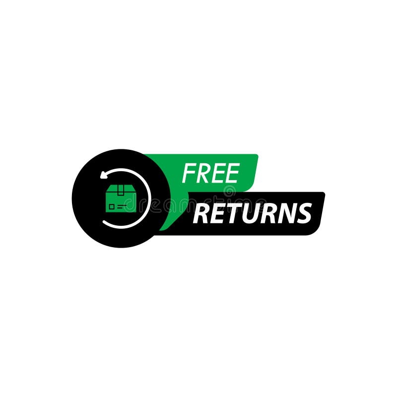Free Returns Badge Design Vector Stock Vector - Illustration of sticker ...