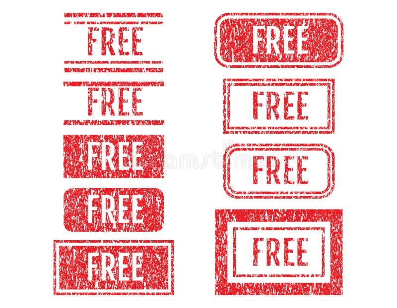 100 Free Rubber Stamp. 100 Free Grunge Stamp Seal Vector Illustration â ...