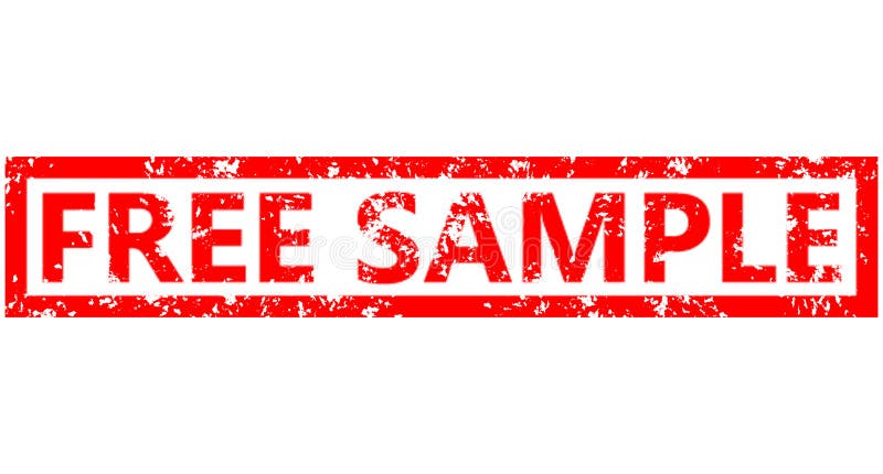Free Sample Red Rubber Stamp on White Background. Free Sample Stamp ...