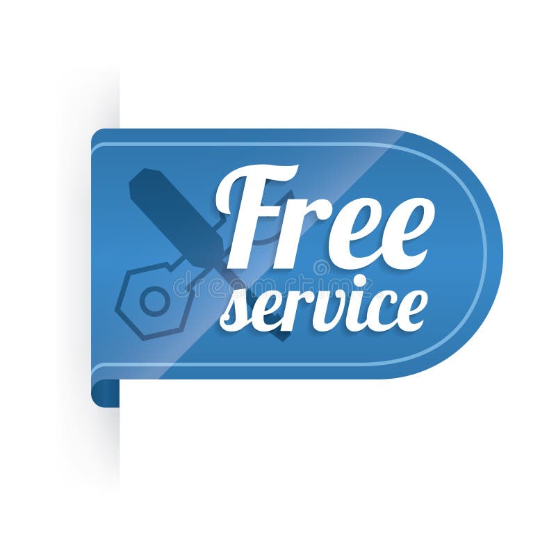 Free Service Label Design. Vector Illustration Decorative Design Stock ...
