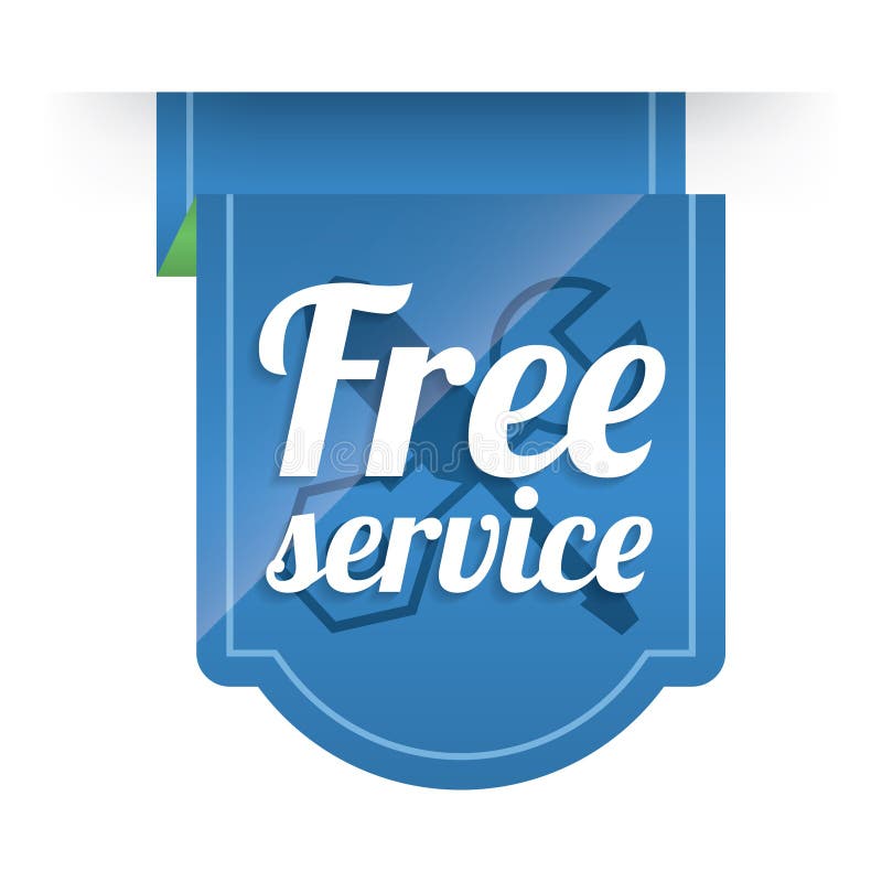 Free Service Label Design. Vector Illustration Decorative Design Stock ...